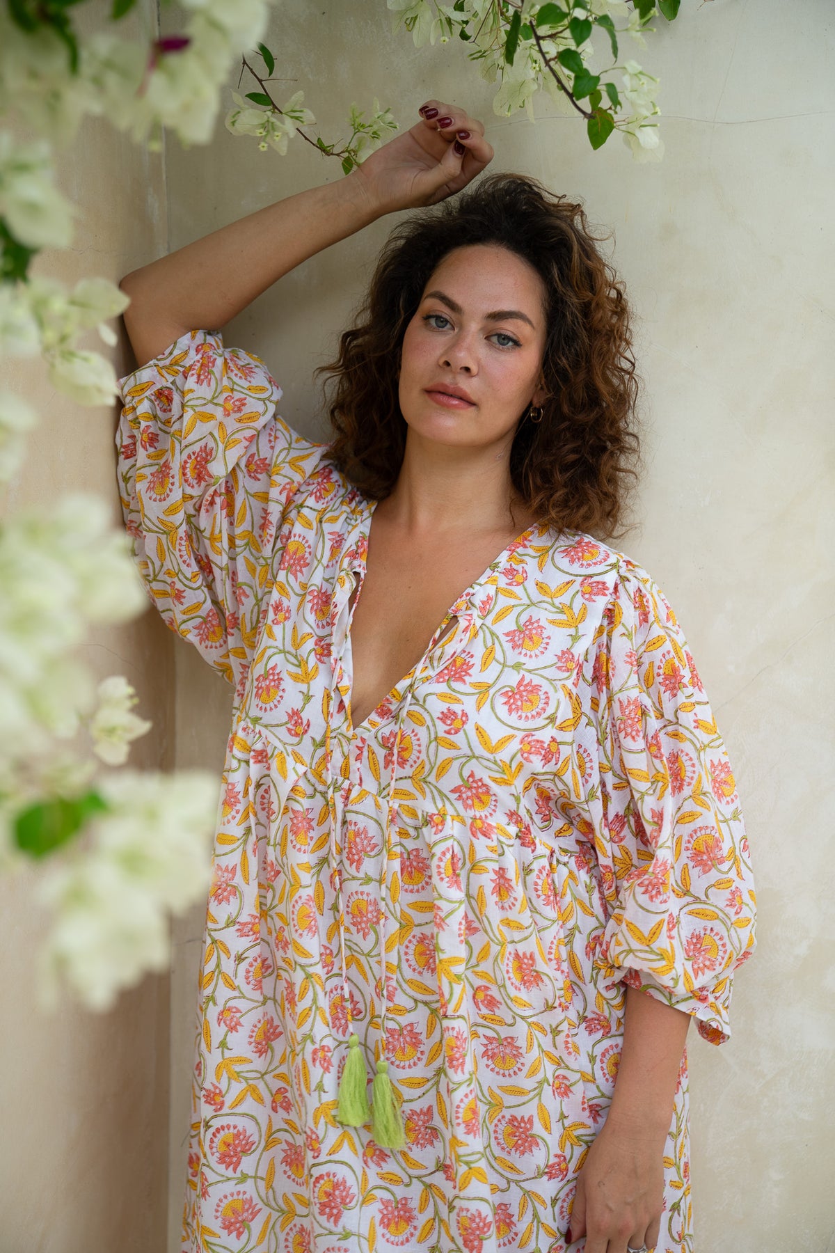 Maya Cotton Midi Dress ~ Pincushion Bloom – MaxxyJae Eco Boutique